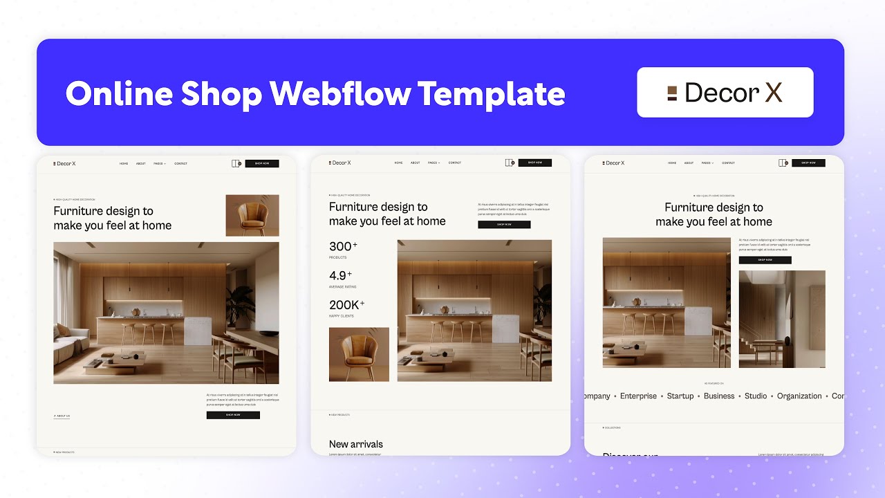 Online Store Website Template | Decor X - BRIX Templates