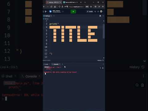 Beginner Python - How to use ASCII Art? 😁🖥️😀 #shorts #short