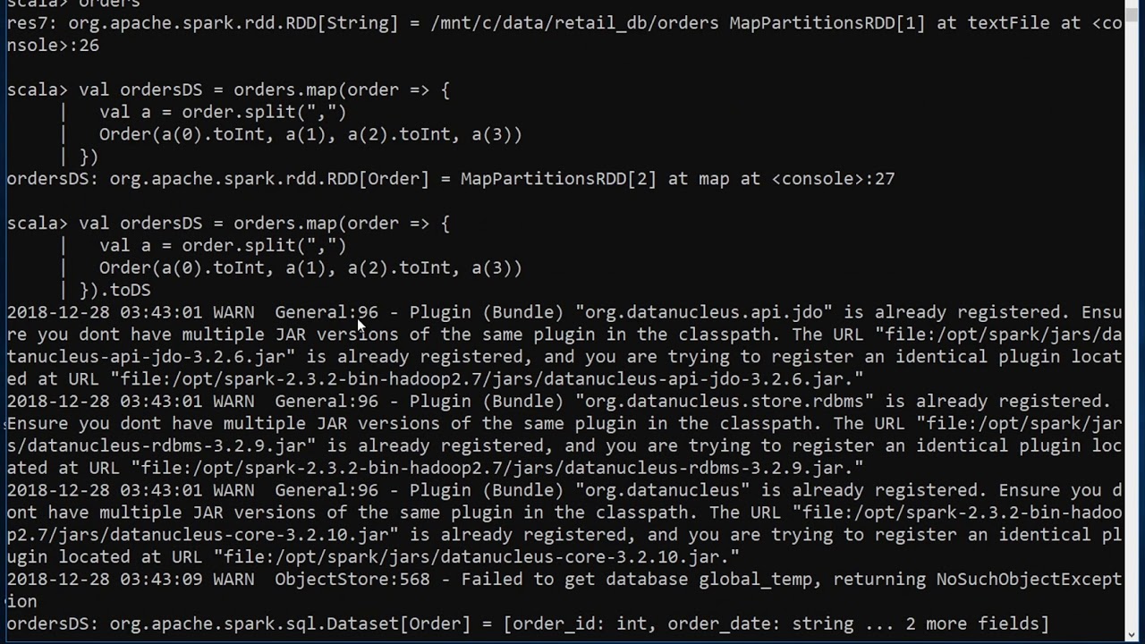 Spark Dataframes and Datasets - Getting Started - Creating Datasets from RDD