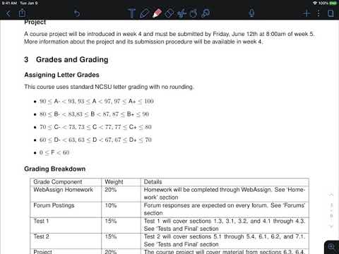 Finite Math: Syllabus