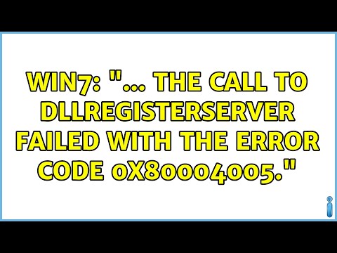 Win7: "... the call to DllRegisterServer failed with the error code 0x80004005." (2 Solutions!!)