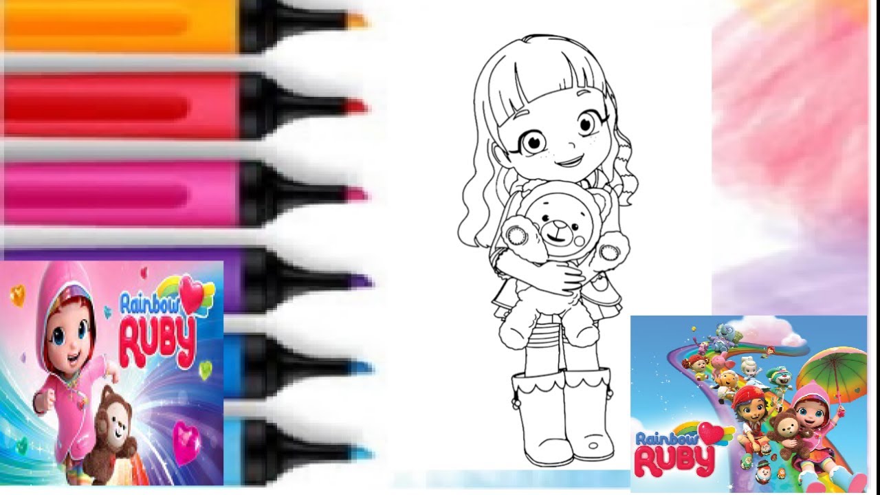 COLORING RAINBOW RUBY COLORING  PAGE BY COLOR  WITH RAINBOW RUBY(RAINBOW THE THIRTEENTH)