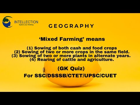 Mixed Farming means | Geography of india | Gk Quiz
