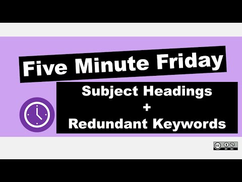 BEST PRACTICE! Use Subject Headings AND Keywords to Search for Literature | Five Minute Friday