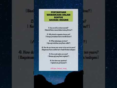 Pertanyaan Wawancara Dalam Bentuk Bahasa Inggris #bahasainggris #belajarbahasainggris #shorts