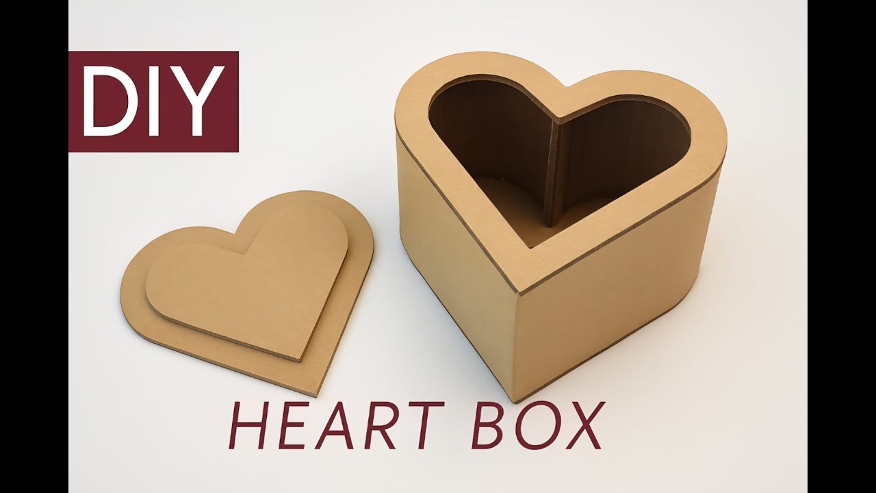 DIY Heart-Shaped Box from Recycled Cardboard | Free Template Available