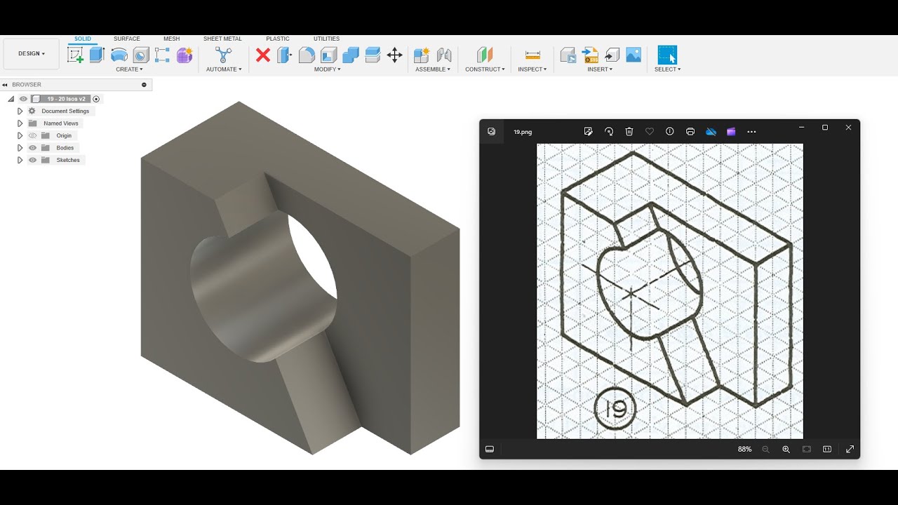 Autodesk Fusion Tutorial - 3D Modeling - 20 Isos Project - Solid Model #19