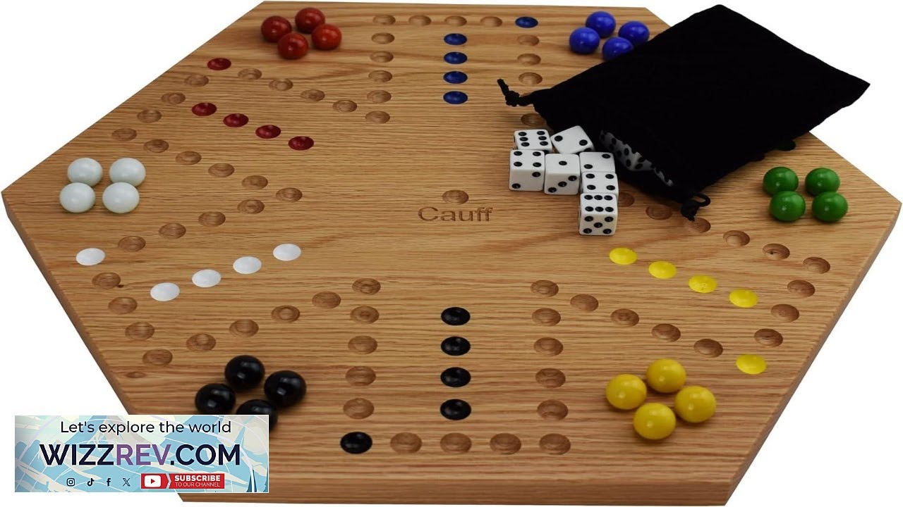 Cauff 20 Inch Solid Oak Double Sided Marble Wahoo Board Game with Hand Finished