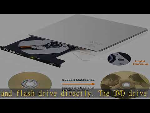 External CD DVD Drive, LightScribe CD/DVD Burner USB 3.0 Portable CD DVD +/-RW Drive, Optical Disc
