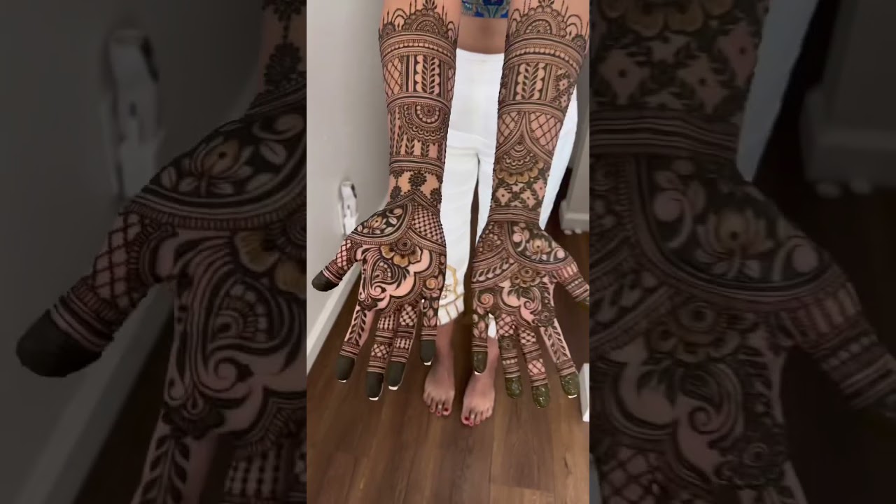 What my 4 Hour Bridal Mehndi Sessions look like 👀 #henna #mehndi #shorts