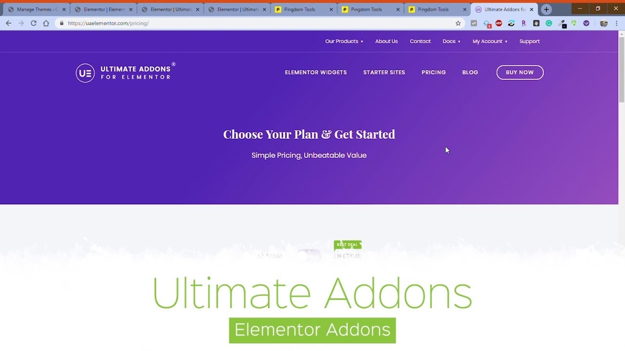 Ultimate Addons Review - Elementor Addon Speed Comparison