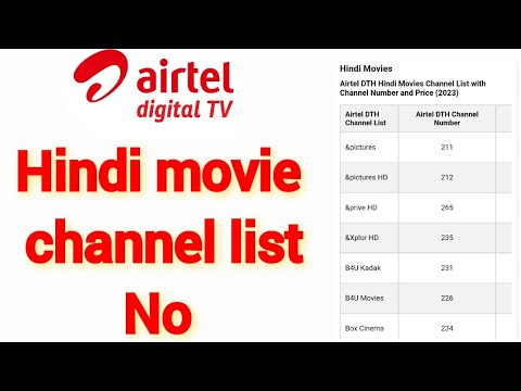 Airtel TV Hindi movie channel list number 2023 | Airtel TV channel list 2023