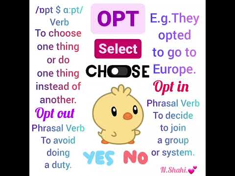 OPT IN, OPT OUT ✅❎