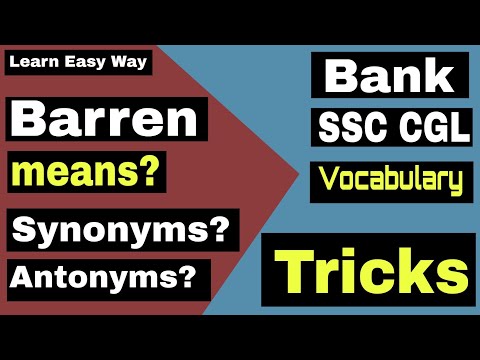 #barren | barren meaning in hindi | vocabulary tricks | ssc cgl | chsl | mts | bank | vocabulary