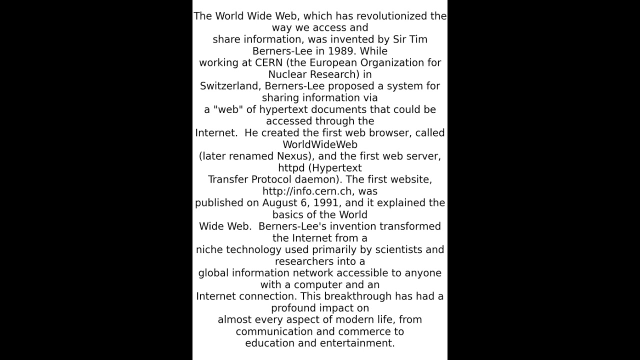 The Development of the World Wide Web