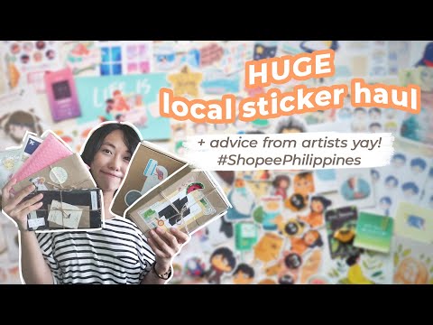 HUGE sticker haul + artists' advice in starting your shop✨📬 Shopee stationery haul Philippines 🇵🇭