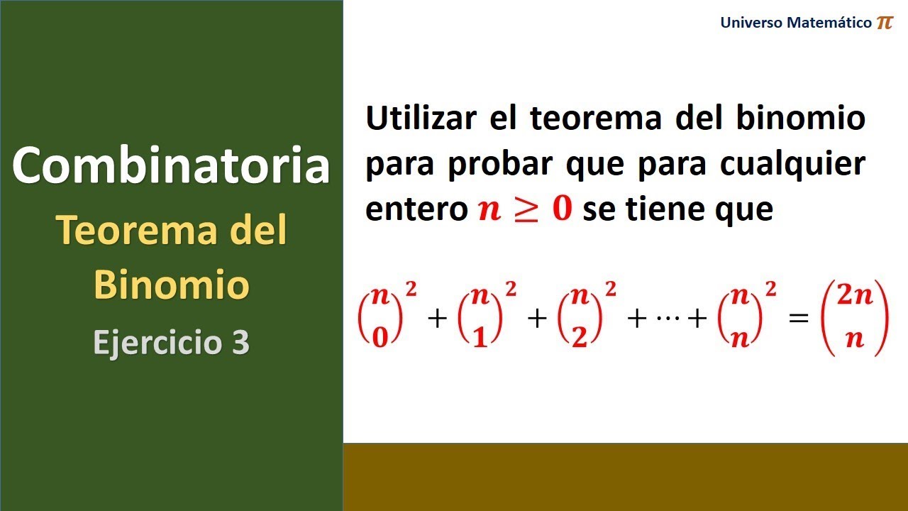 Combinatoria: Teorema del Binomio | Ejercicio 3