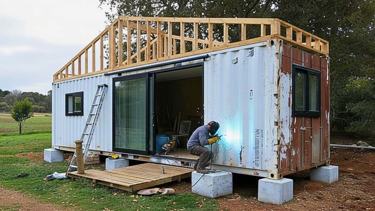 Young Couple Builds DIY CONTAINER HOME With TERRACE | Start to Finish by @Construyendo-Juntos