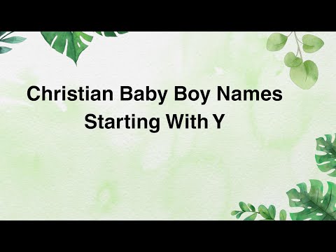 Christian Baby Boy Names Starting With Y