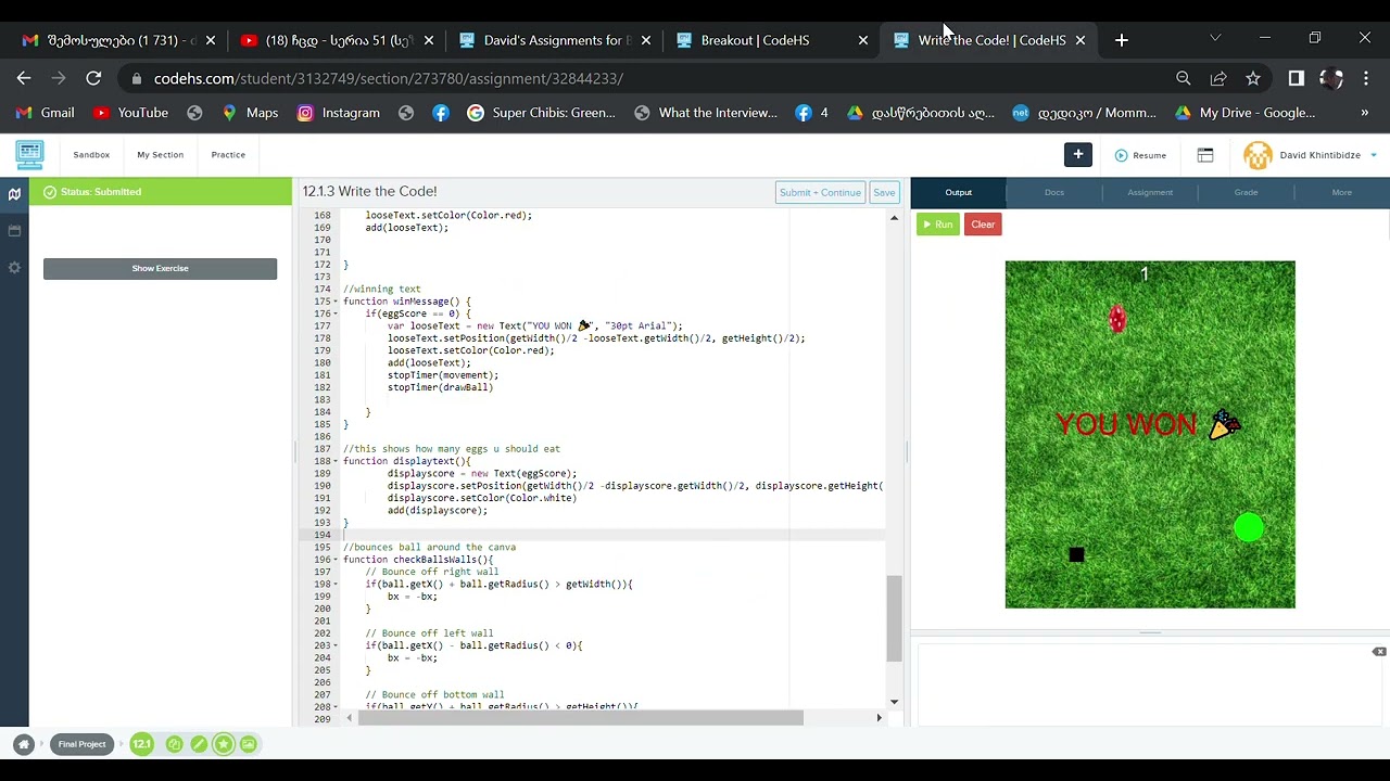 FInal project of Codehs javascript
