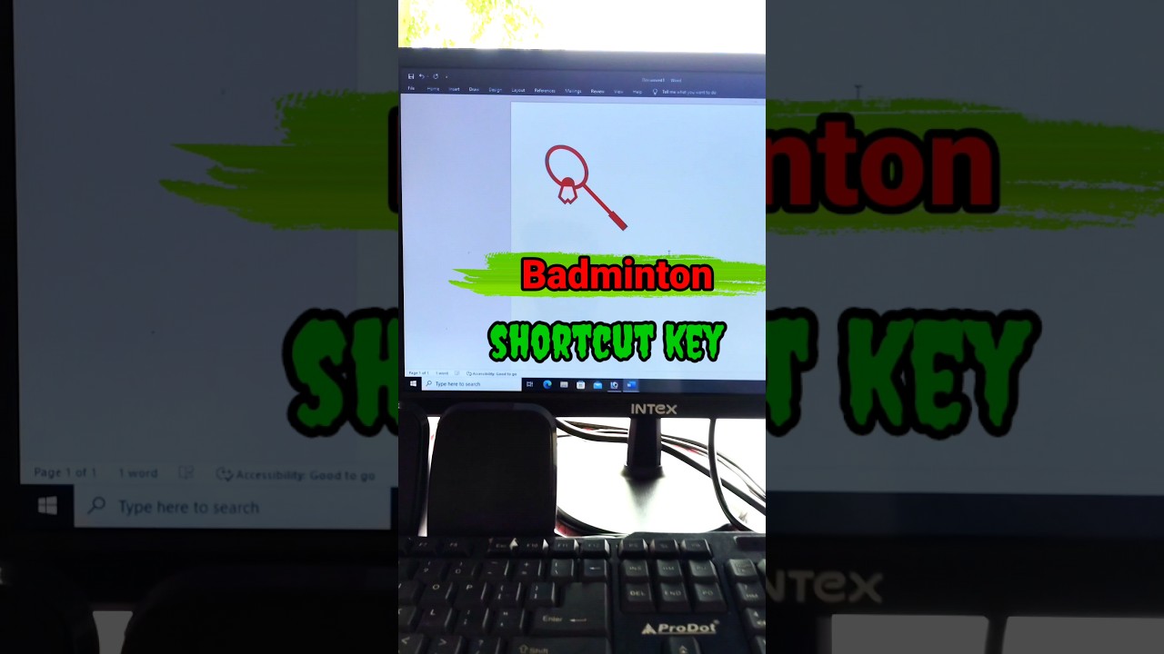 Badminton shortcut key in microsoft word #badminton #msword #shortcutkeys