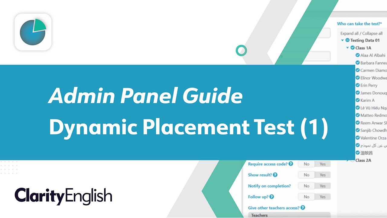 Dynamic Placement Test: Admin Panel Guide