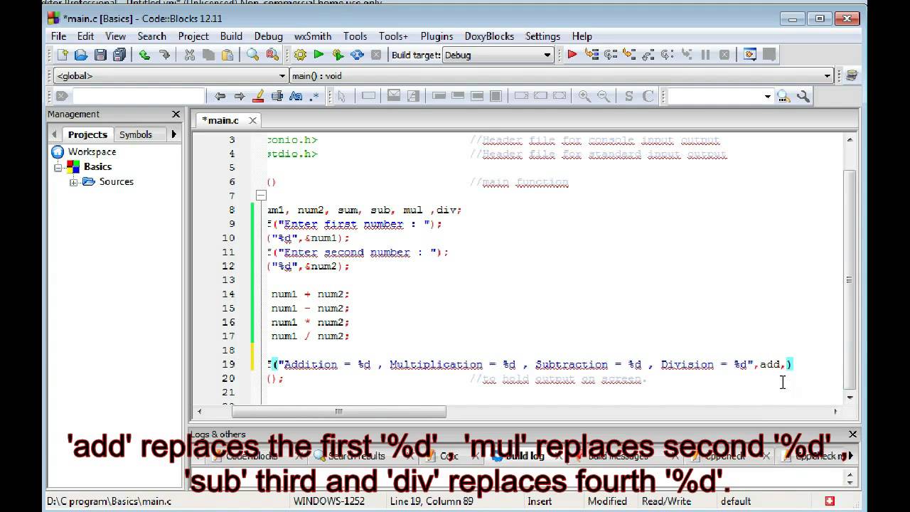 C programming 5 - Displaying Multiple Values