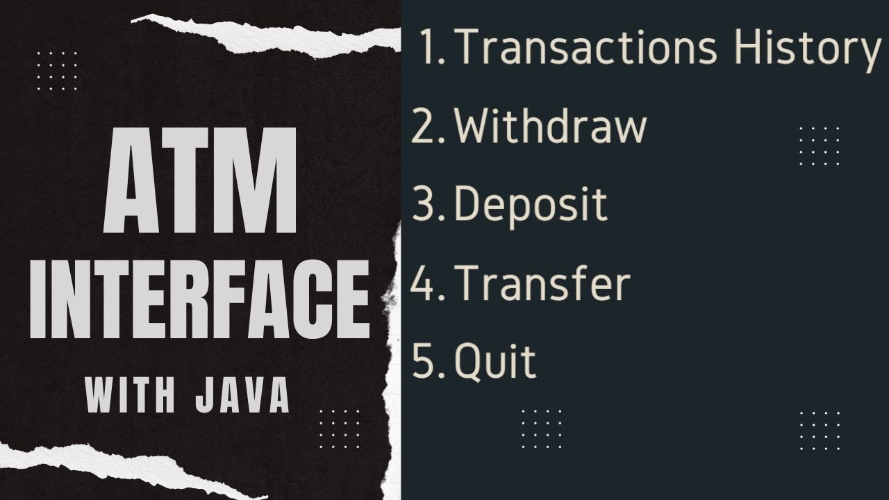 ATM Interface using Java | Oasis Infobyte Internship | Java Development | @oasisinfobyte Project