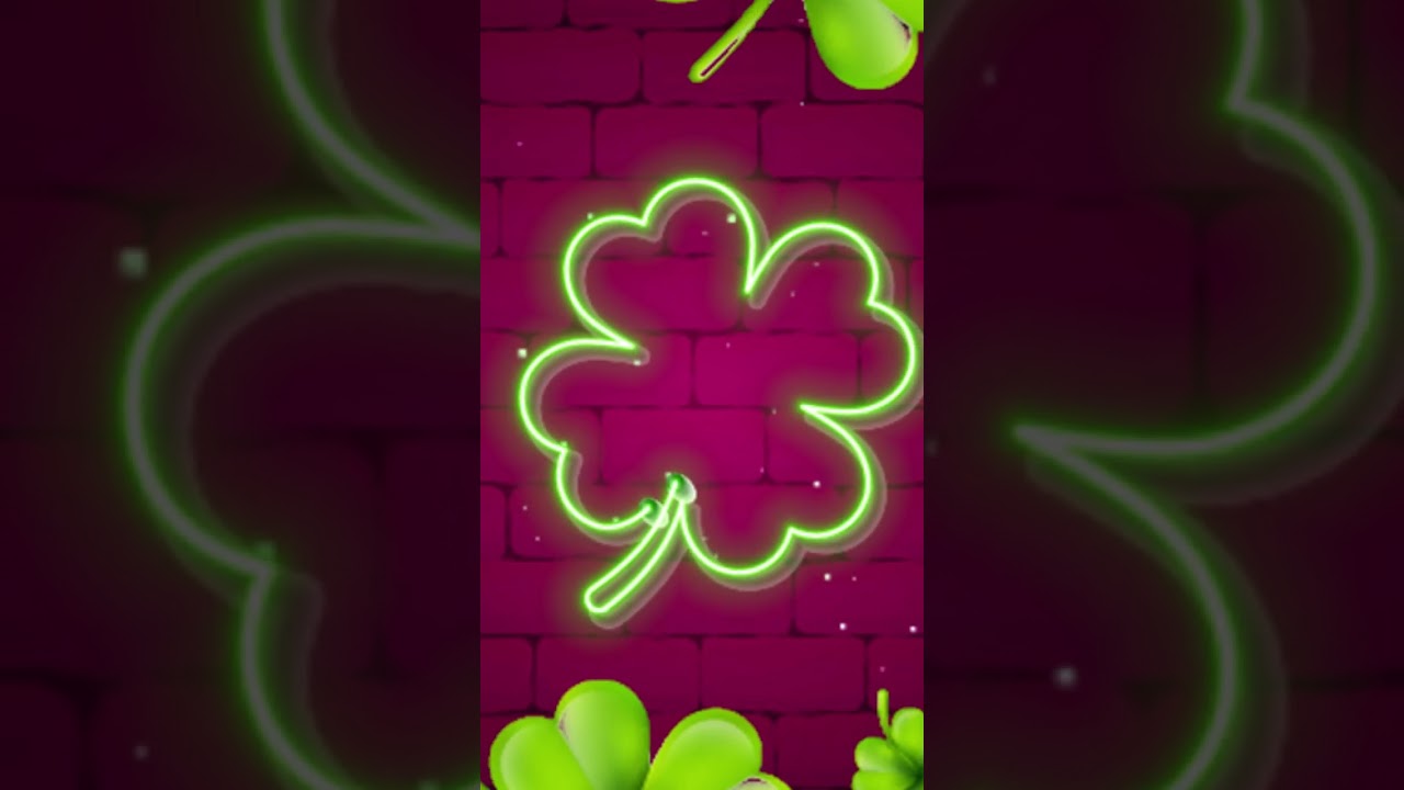 Neon Green Clover Leaves