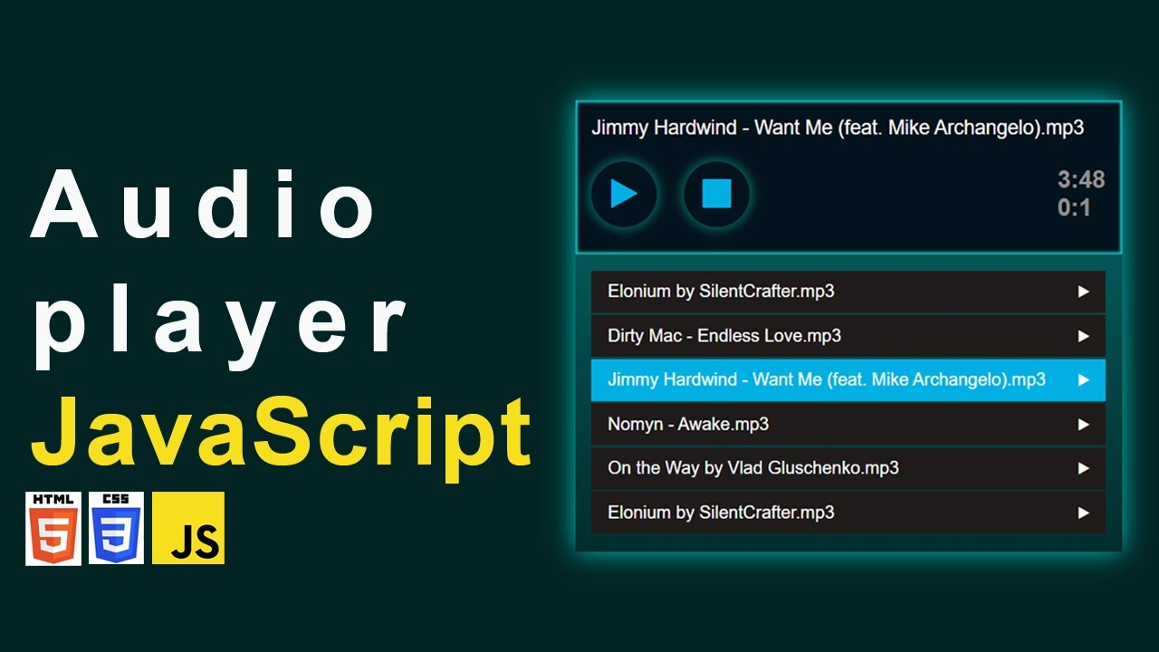 Audio Player with Playlist Using JavaScript || Music Player Web App Using JavaScript