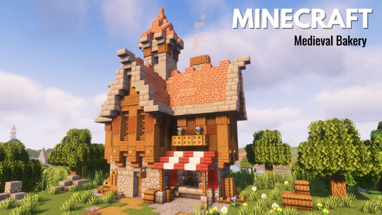 Minecraft: How to build a Medieval Bakery | Minecraft tutorial
