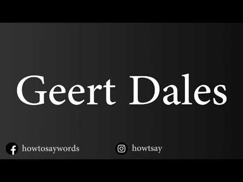How To Pronounce Geert Dales