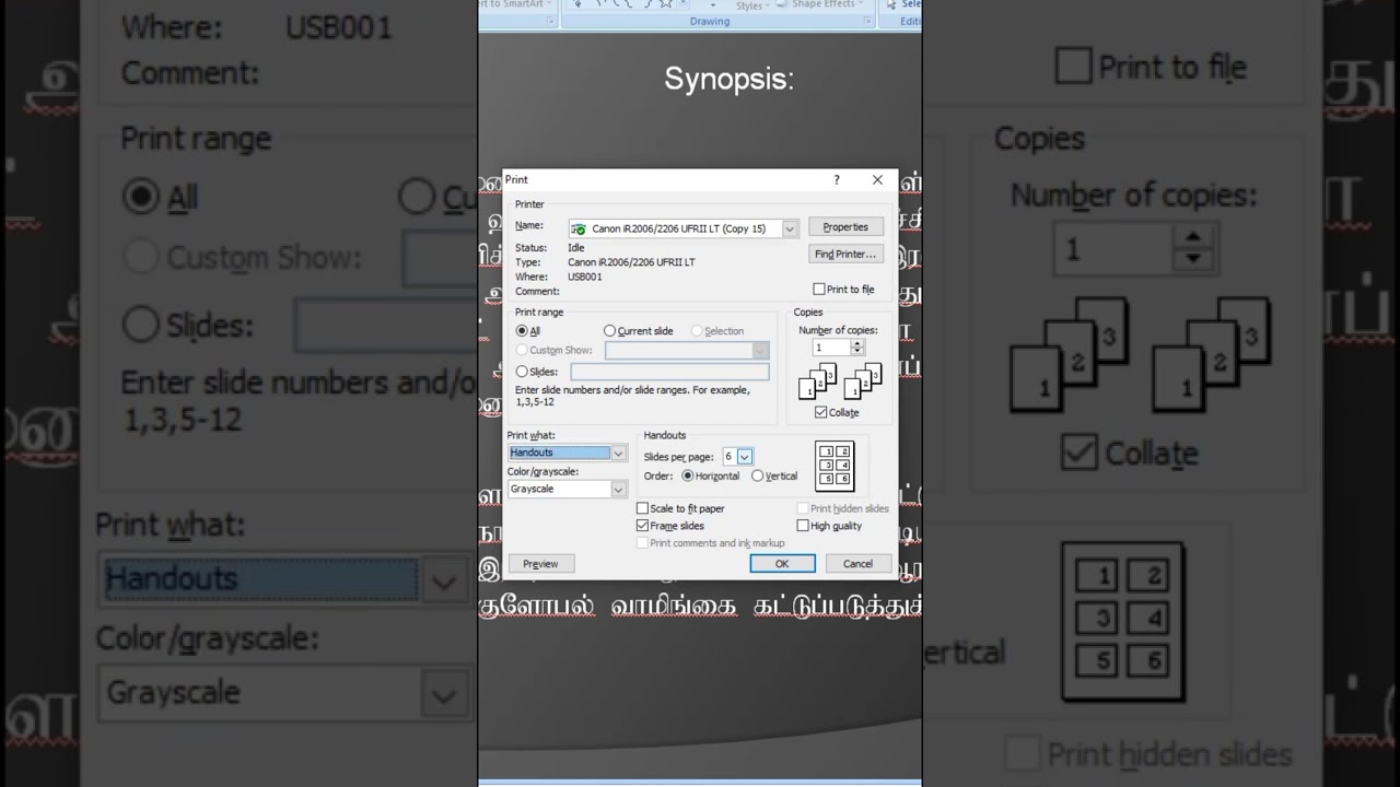 How to Multi slides print in single page at Powerpoint..?