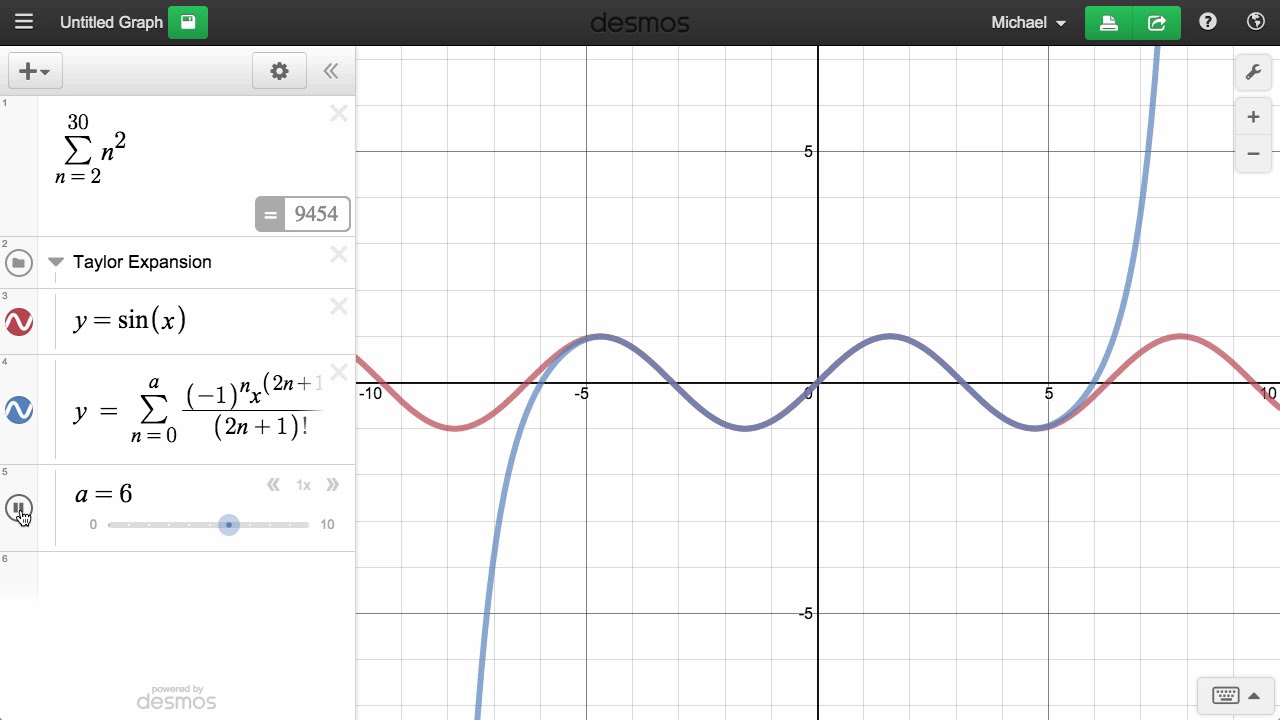 Learn Desmos: Summation