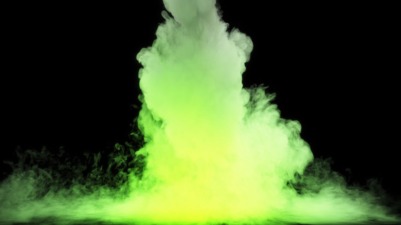 Relaxing 4K Green Smoke Background - A Hauntingly Beautiful Falling Smoke Effect
