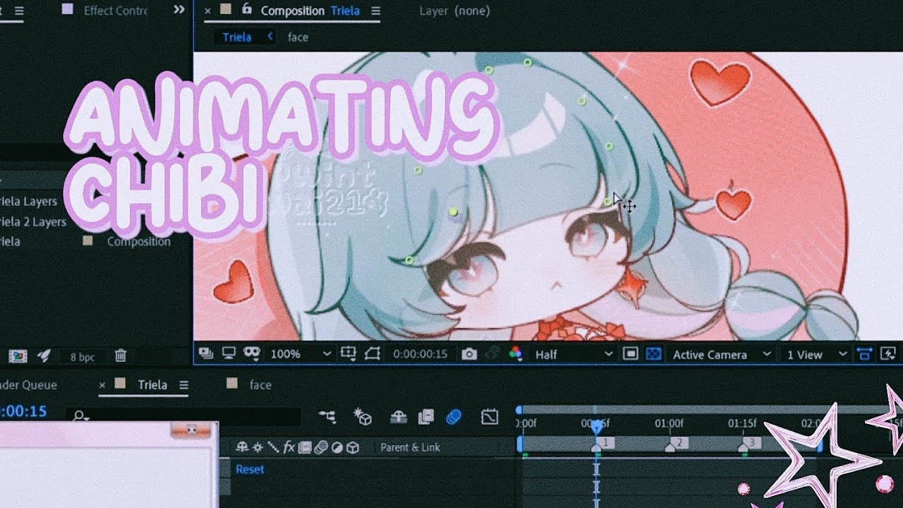 Animating a chibi | Timelapse [After Effects]