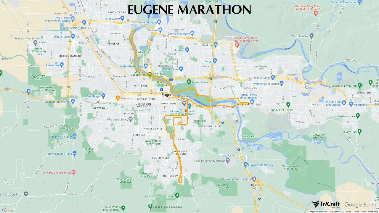 Eugene Marathon Course Map