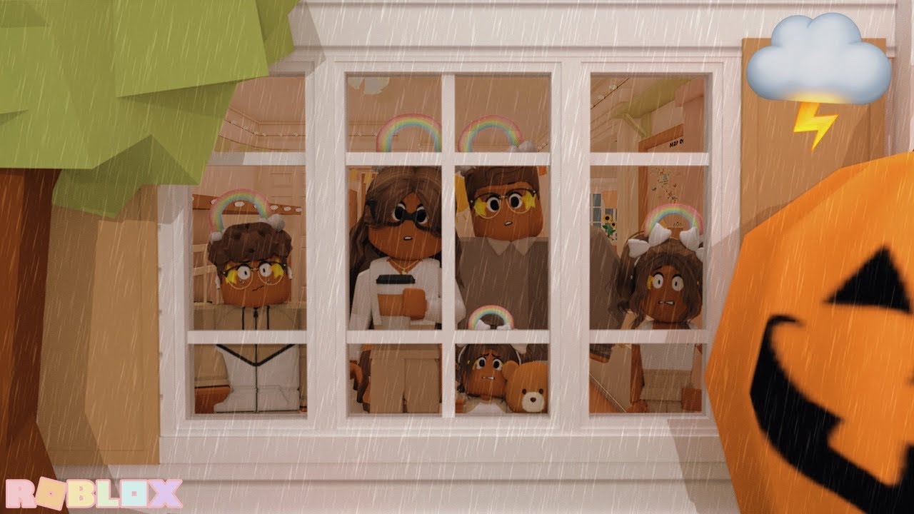 Family's Fall EVENING Routine! *THUNDERSTORM* Roblox Bloxburg Roleplay