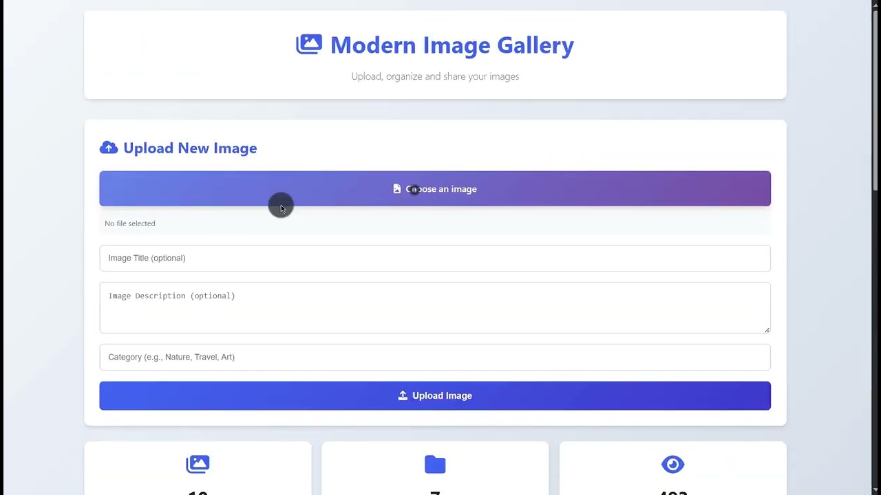 Modern Image Gallery App Using PHP and MySQL with Source Code