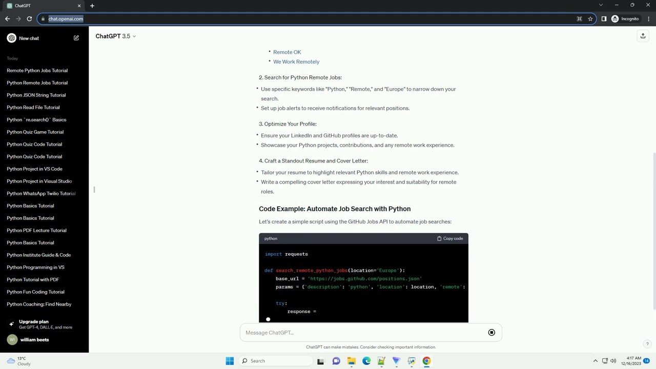 python remote jobs europe