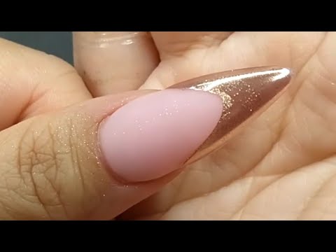 Easy Chrome French tip nail hack #short