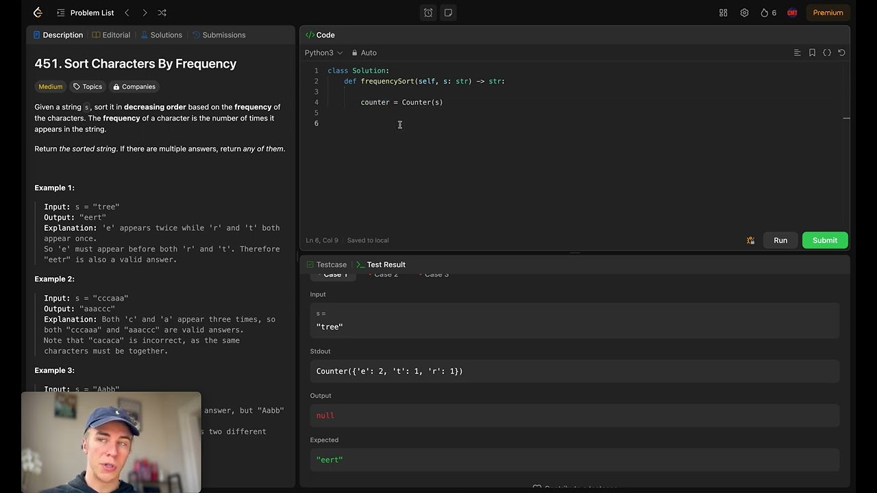 Sort Characters By Frequency | 451 Leetcode | Python3