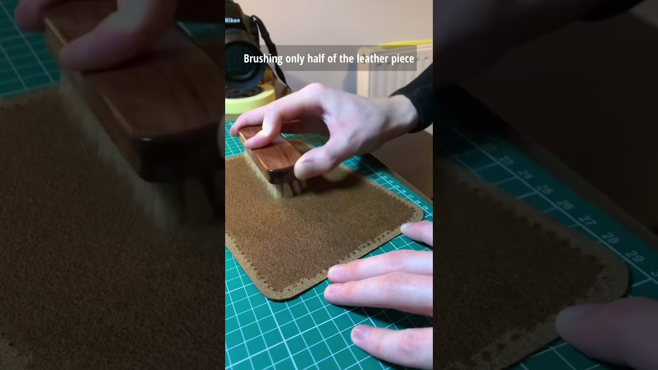 Smooth and glossy inside surface of the leather piece. #shorts