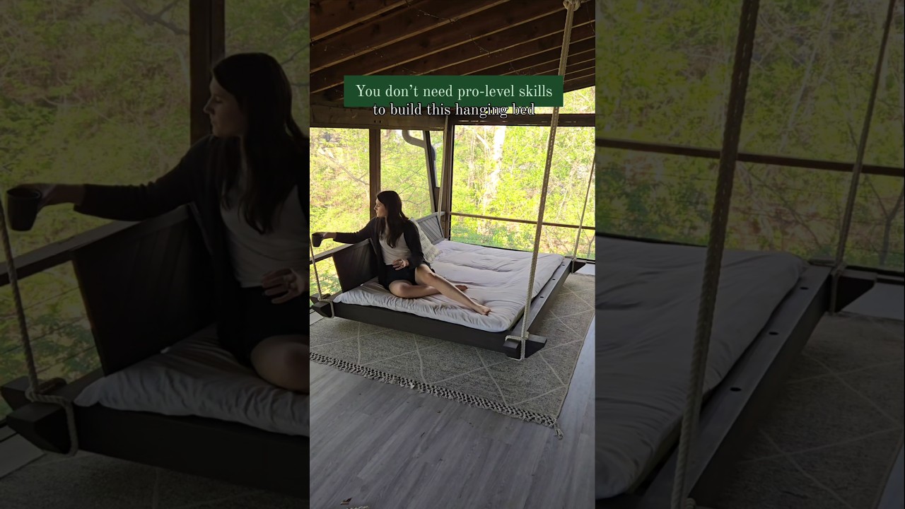 No Pro Skills? No problem! Build This Hanging Bed #diy #woodworkingplans #hangingbed