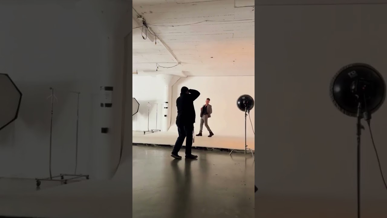 Sophistication! exudes elegance in a timeless grey tuxedo in this captivating photoshoot