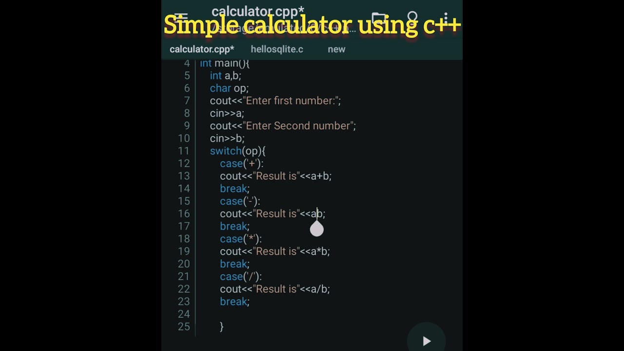 how to create a simple calculator using c++ #programminglanguage