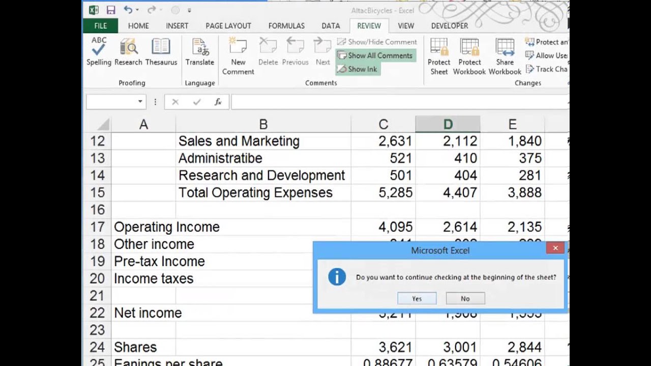 Excel Tutorial 1 Case 1 Altac