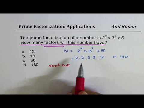 Given Prime Factorization Find and List All the Possible Factors Level 2
