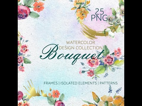 Bouquet spring fairy tale watercolor png