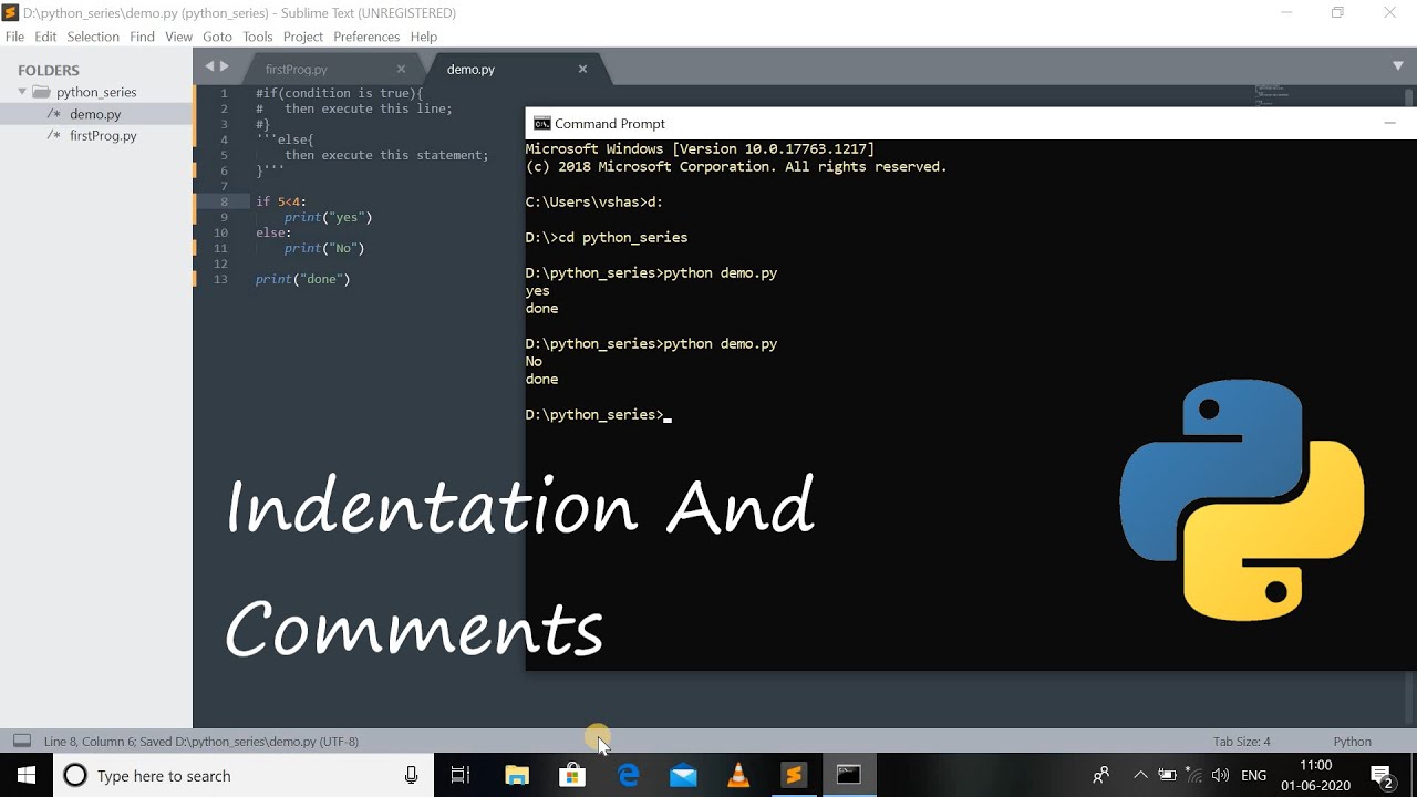 #3 Python 3.8 Programming Tutorial | Indentation & Comments